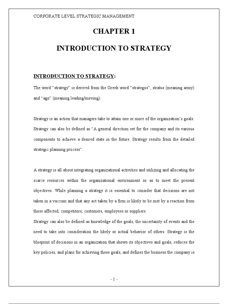 Understanding Corporate Level Strategy | PDF | Strategic Management ...
