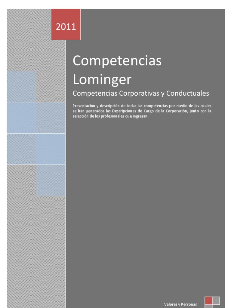COMPETENCIAS LOMINGER Con El Comportamiento Experto