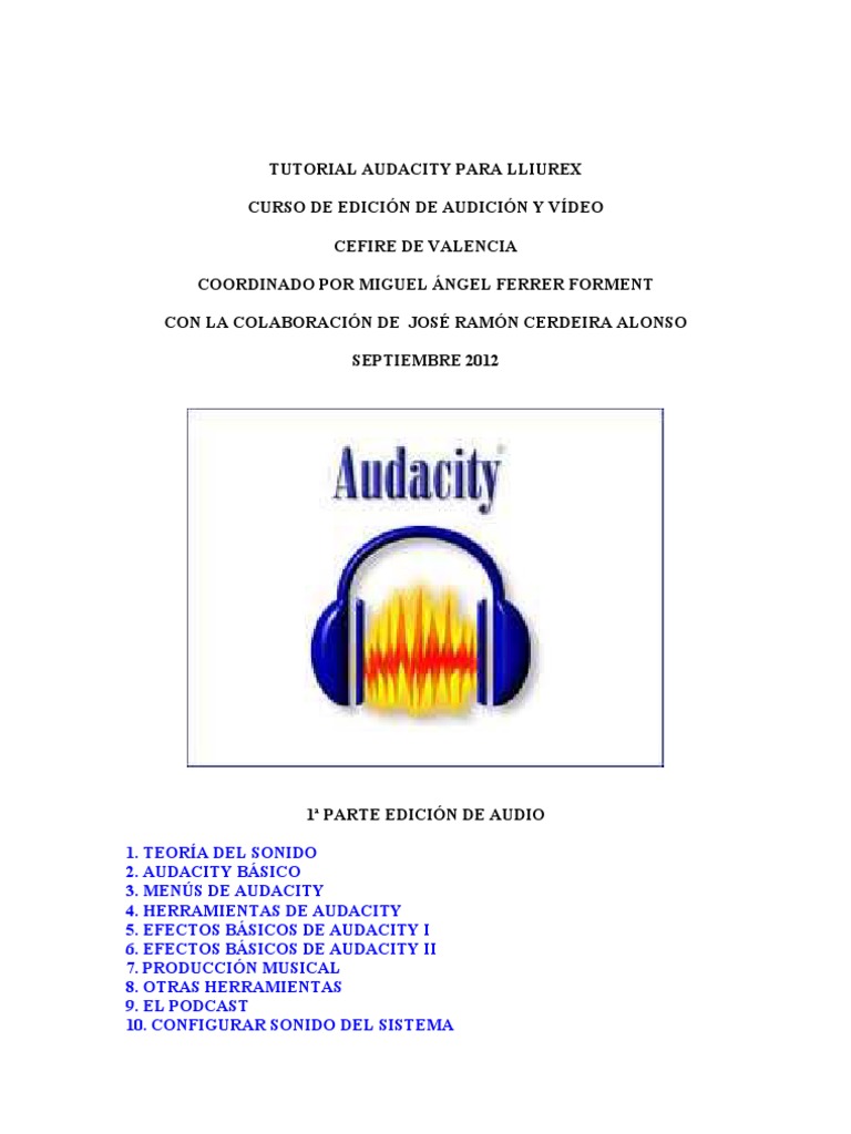 Tutorial Audacity CEFIRE Valencia | PDF | Decibel | Frecuencia