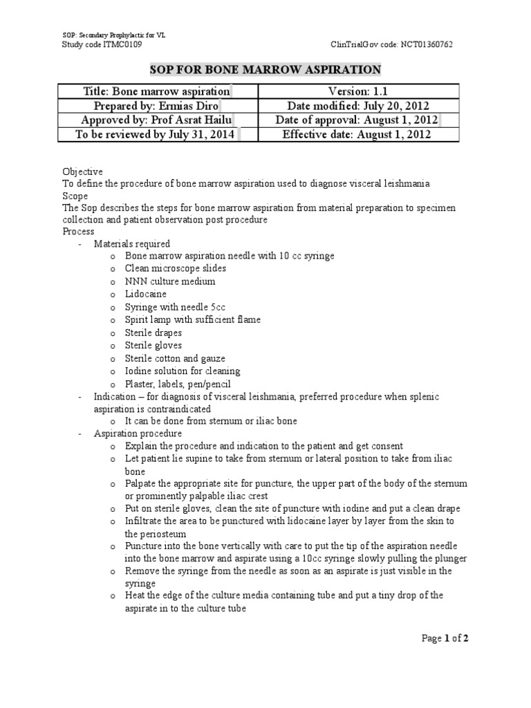 Standard Operating Procedure | PDF | Medicine | Clinical Medicine
