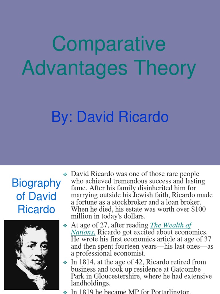 Ricardo's Comparative Advantage Theory | PDF | Comparative Advantage ...
