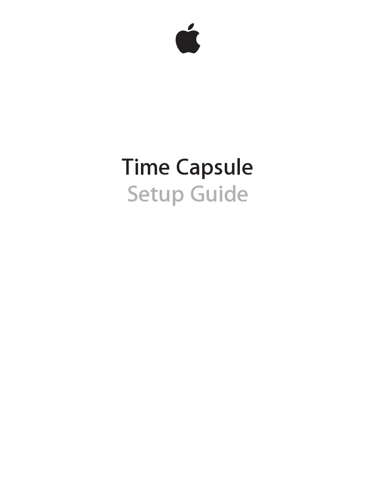 Time Capsule Setup Guide | PDF | Airport | Computer Network