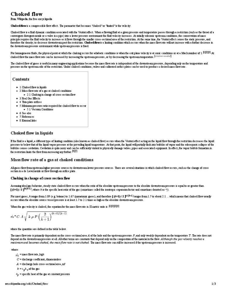 Choked Flow | PDF | Liquids | Building Engineering