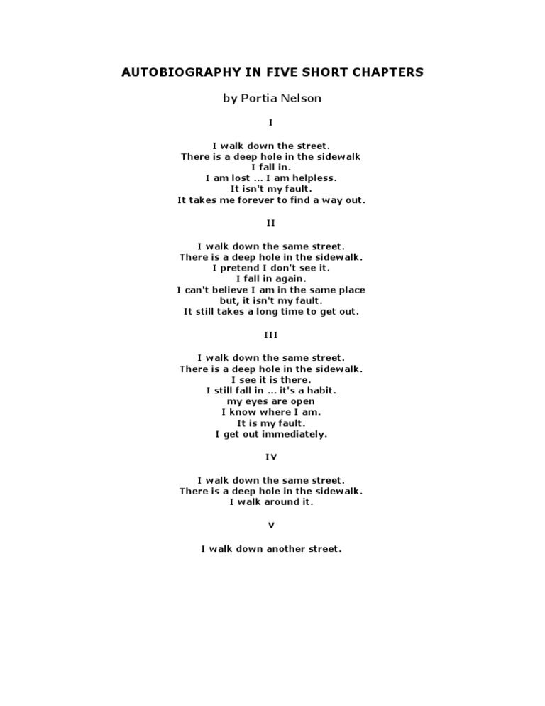 Autobiography in Five Short Chapters | PDF | Mystery, Thriller & Crime ...