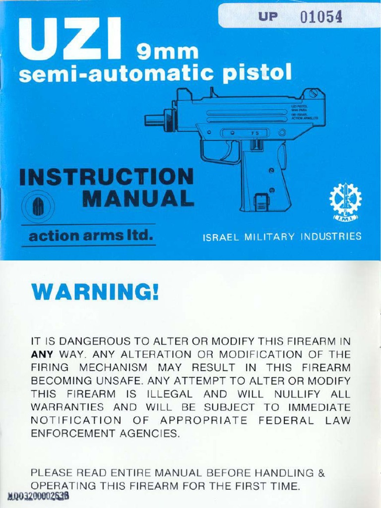 Uzi Pistol Manual
