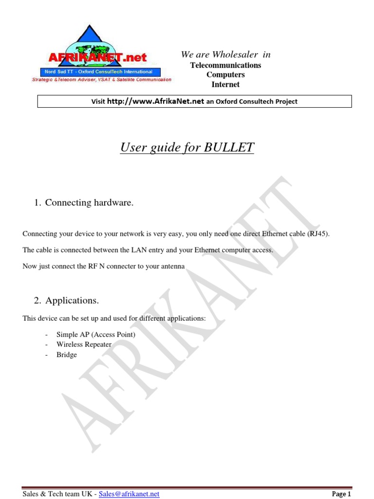 User Guide Bullet | PDF | Wireless Lan | Wireless Access Point