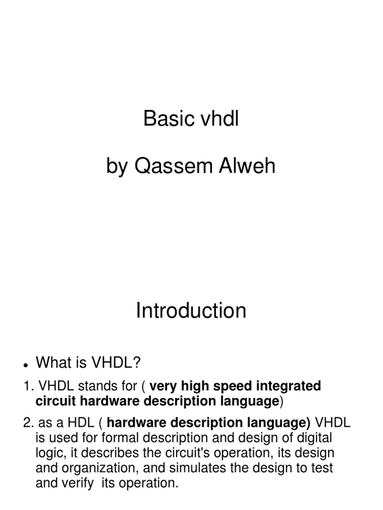 VHDL Lab Tutorial | PDF | Vhdl | Hardware Description Language VHDL Lab Tutorial | PDF | Vhdl | Hardware Description Language