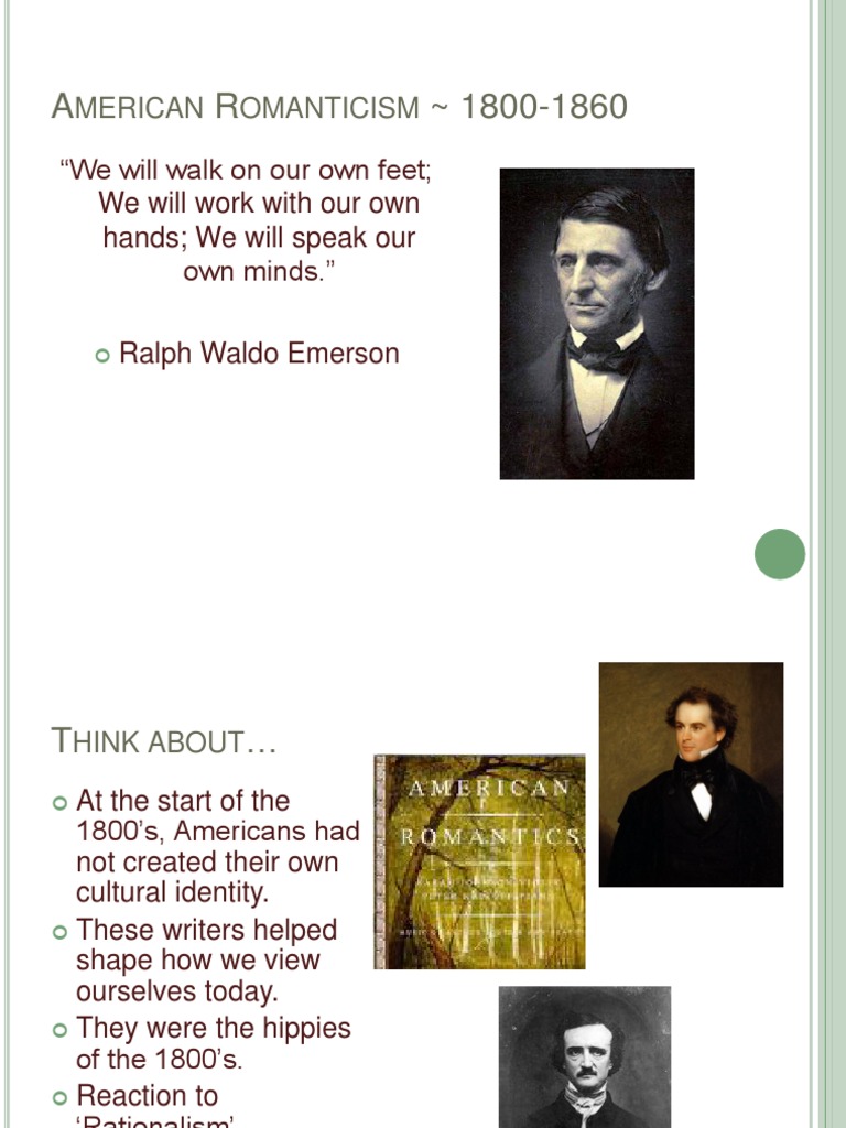 American Romanticism and Transcendentalism | PDF | Transcendentalism ...