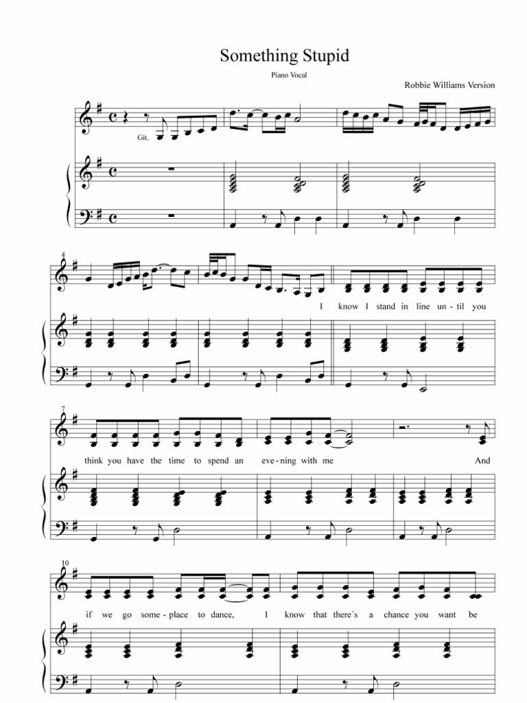 Something Stupid Noten Sheet Music PDF | PDF
