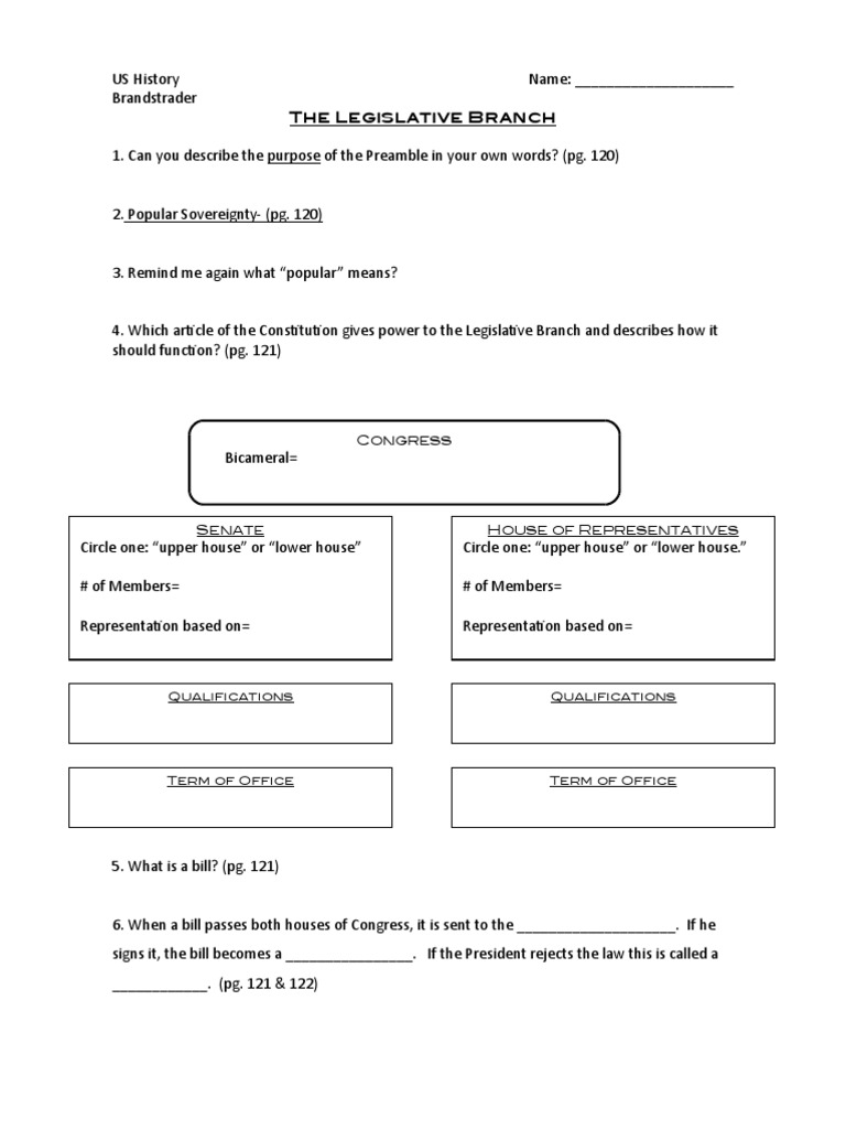 History Alive Chapter 9 Guided Notes | PDF | United States Congress ...