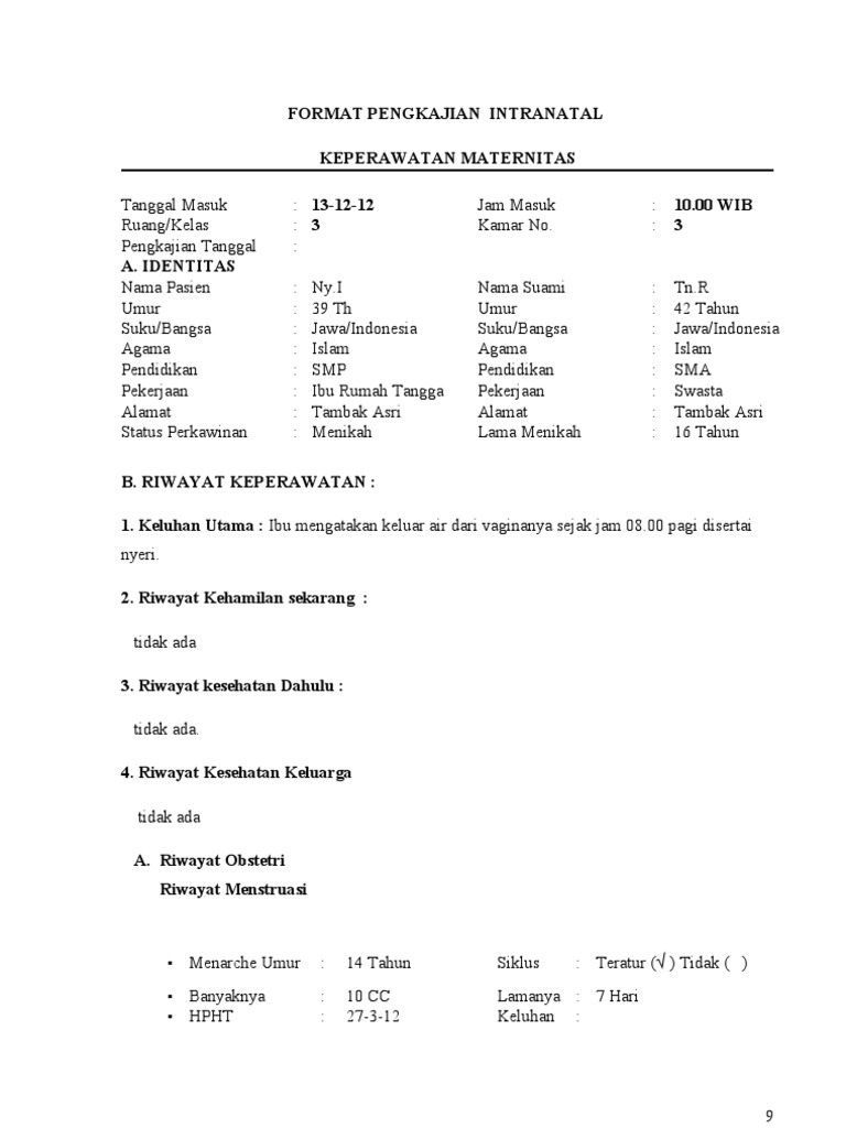 Format Pengkajian KPP | PDF