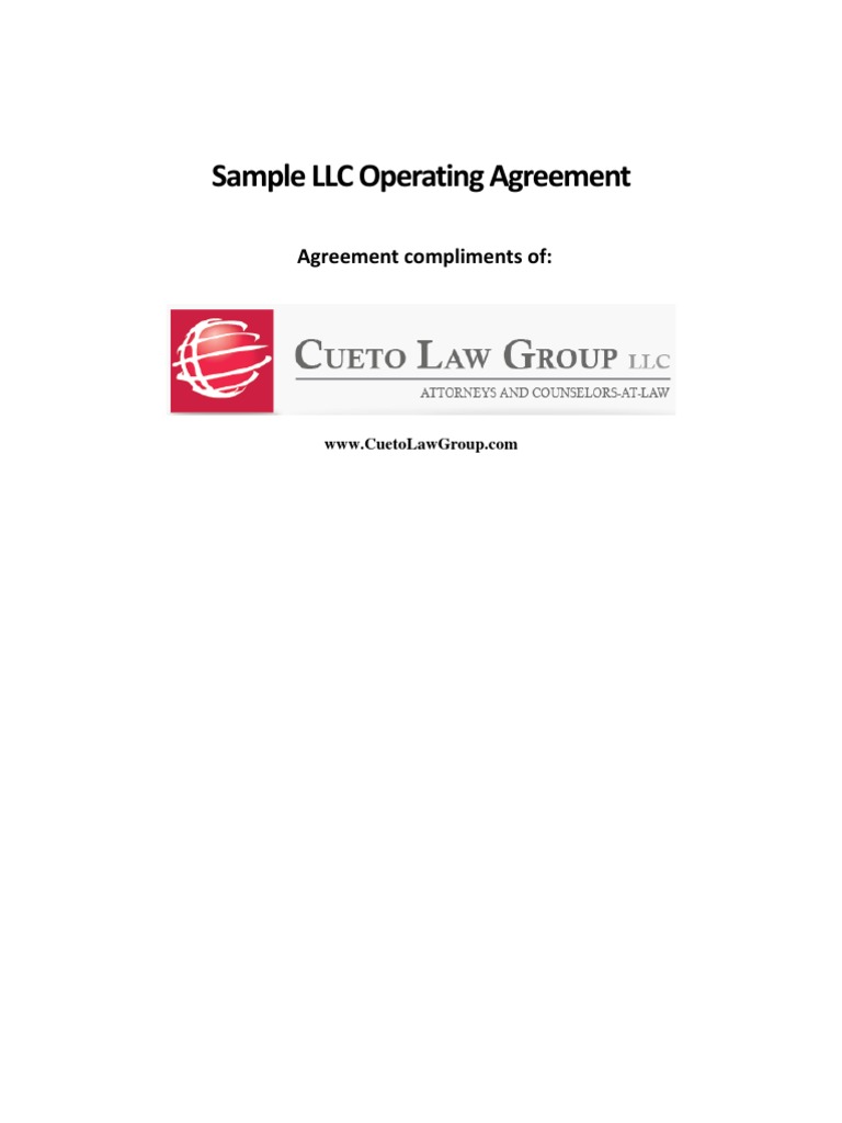 LLC Operating Agreement | PDF | Limited Liability Company | Virtue