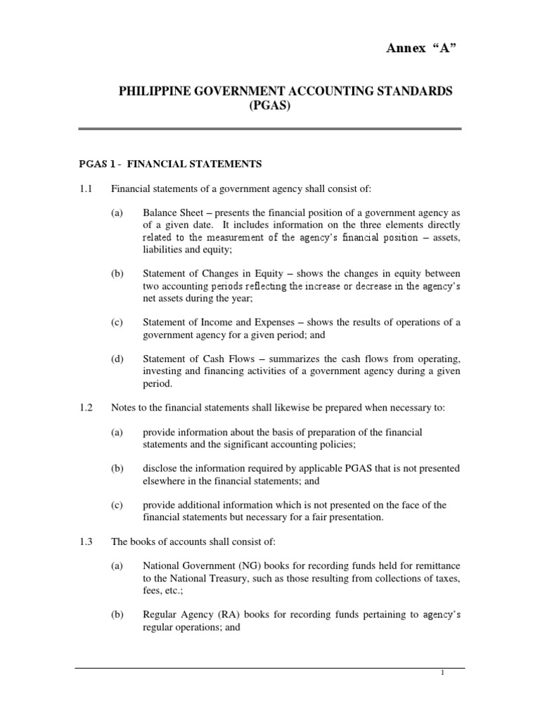 Philippine Government Accounting Standards | Equity (Finance ...