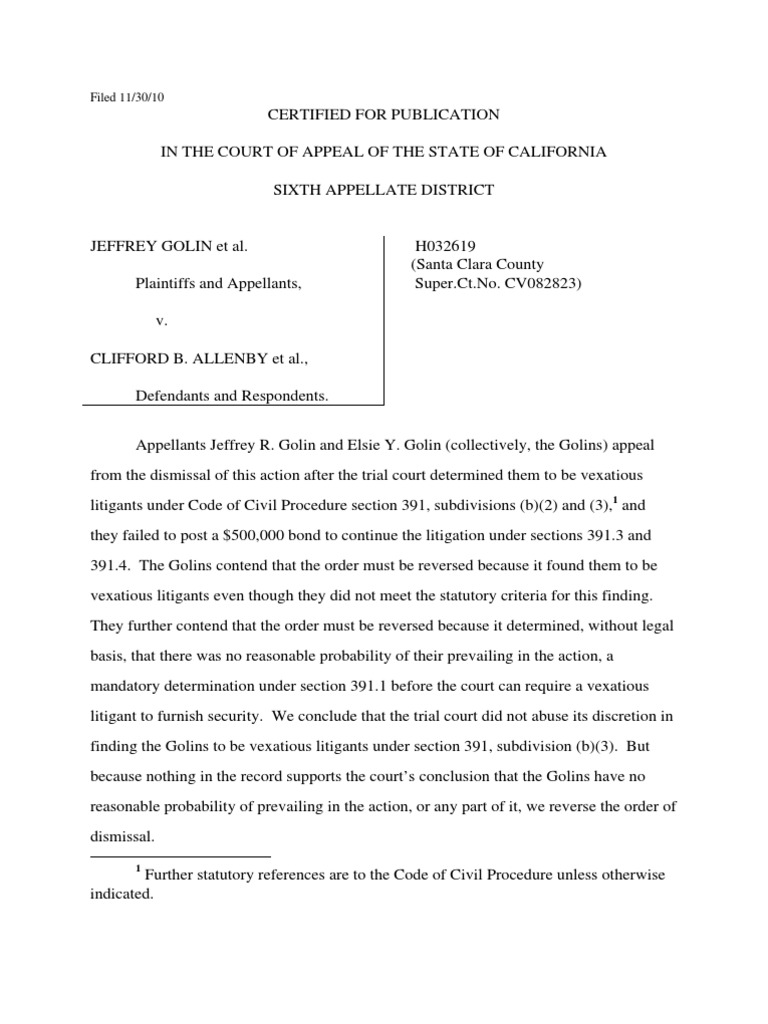 170 Motion to disqualify | Vexatious Litigation | Lawsuit