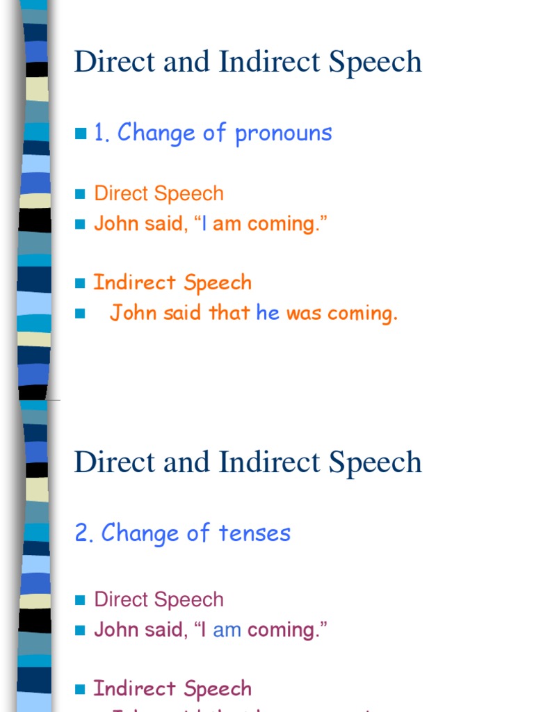 Direct and Indirect Speech | PDF | Question | Language Mechanics