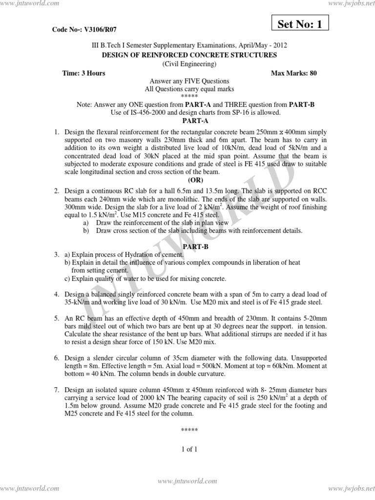 Design of Reinforced Concrete Structures | PDF | Beam (Structure) | Bending