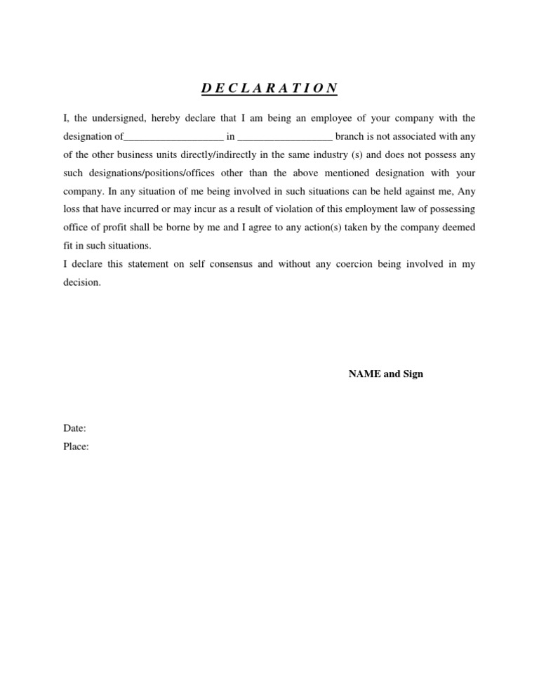 Employee Declaration | PDF