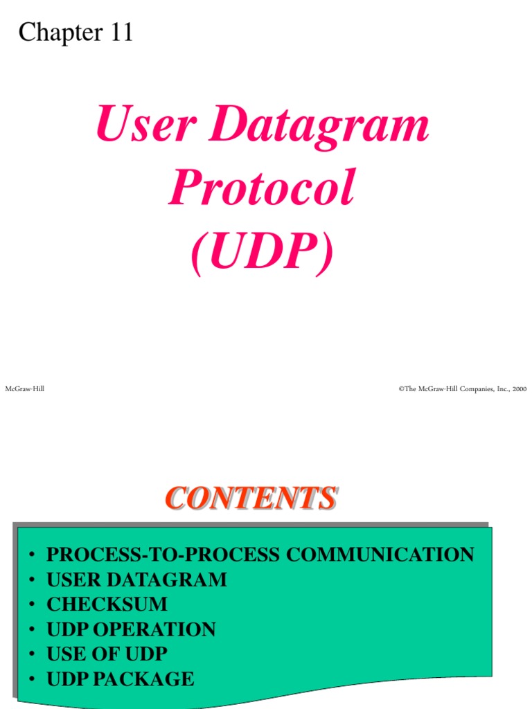 User Datagram Protocol (Udp) : Mcgraw-Hill ©the Mcgraw-Hill Companies, Inc., 2000 | PDF ...