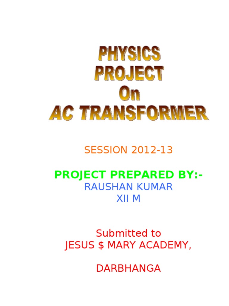 Physics Project | PDF | Transformer | Inductor