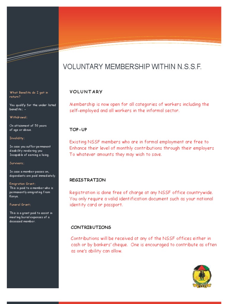 NSSF Voluntary Membership Guide | PDF | Career & Growth