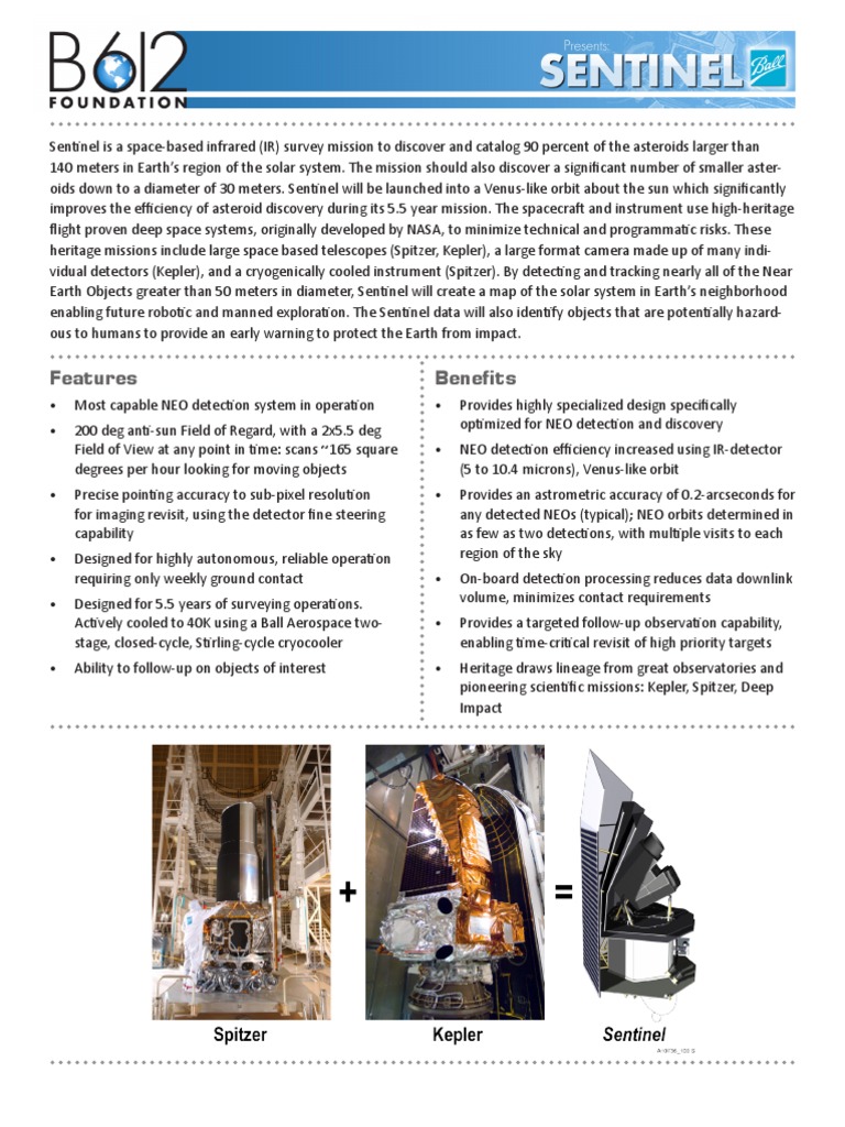 B612 Foundation's Sentinel Telescope Data Sheet | PDF | Attitude ...