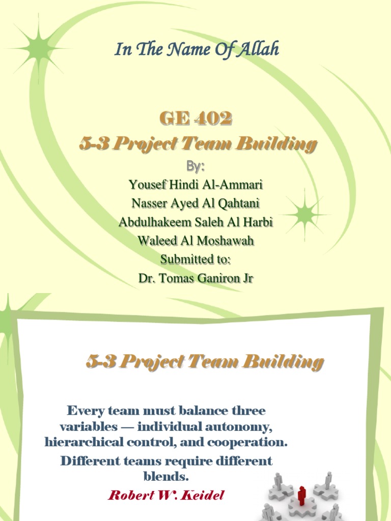Team Building Project Overview | PDF | Leadership | Extraversion And ...