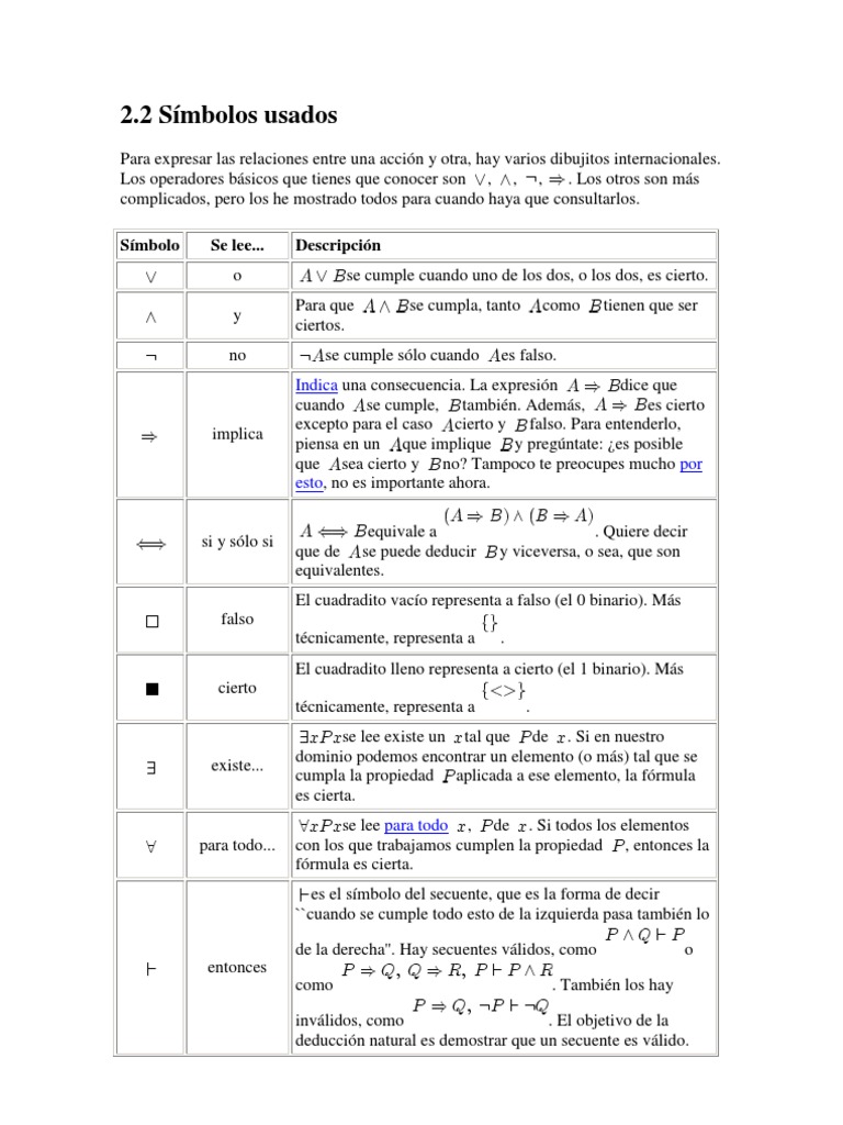 Simbolos Lógicos | PDF | Métodos y materiales de enseñanza | Informática