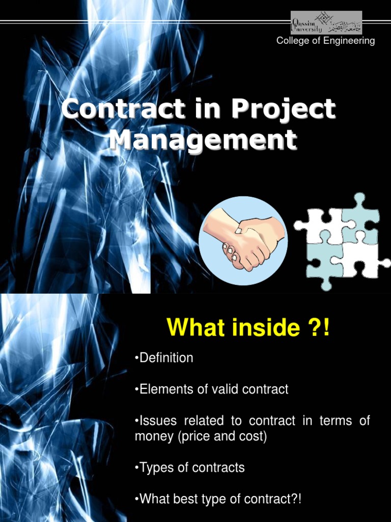 Contract in Project Management | PDF | Prices | Cost