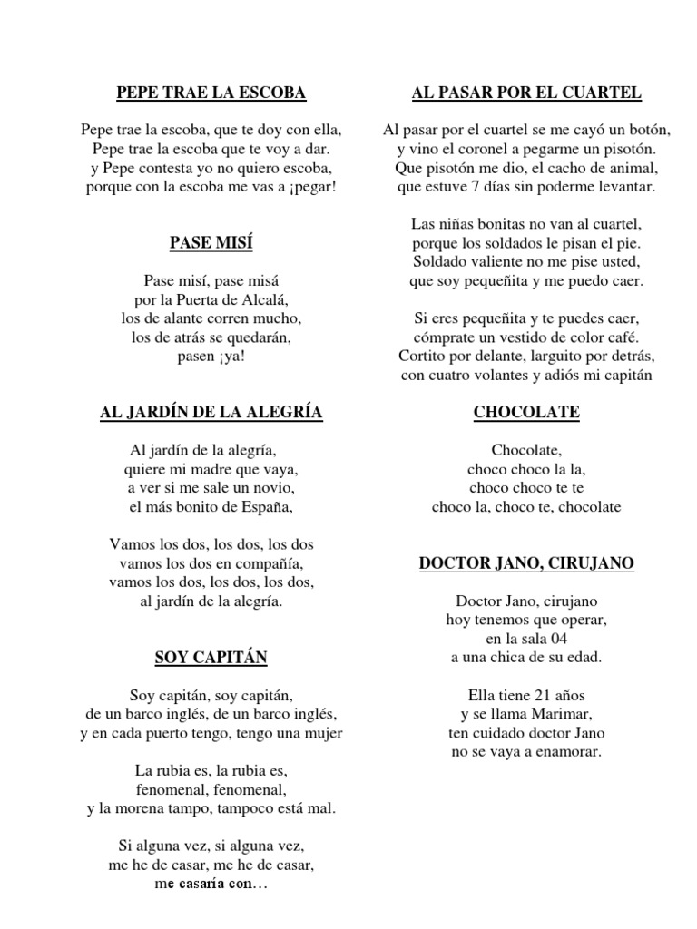 Canción "Doctor Jano, Cirujano" | PDF