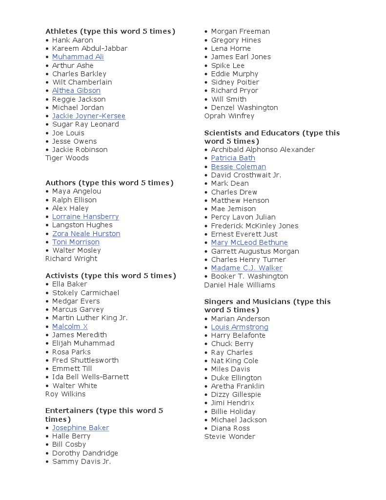 Famous African Americans | PDF