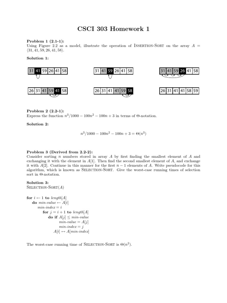 Algorithms Chapter 1 2 and 3 Solutions | PDF | Time Complexity | Algorithms