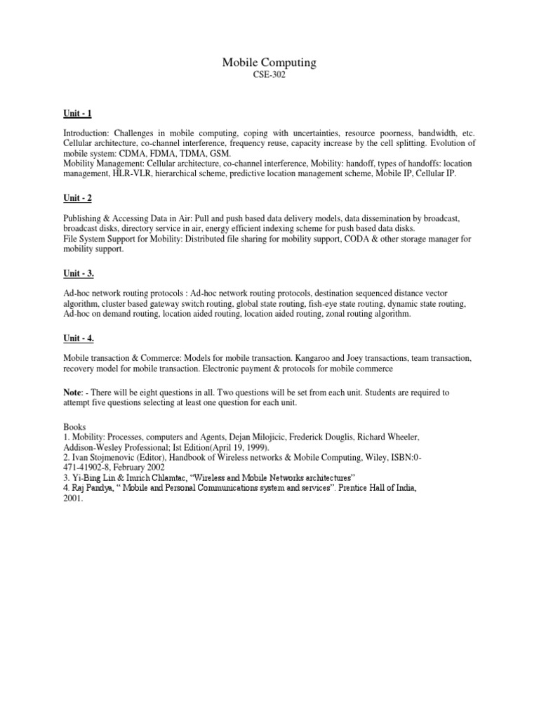 Mobile Computing | PDF | Cellular Network | Databases