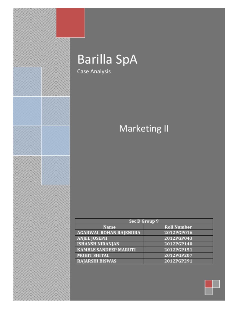 Barilla SpA Case Study | Download Free PDF | Inventory | Retail