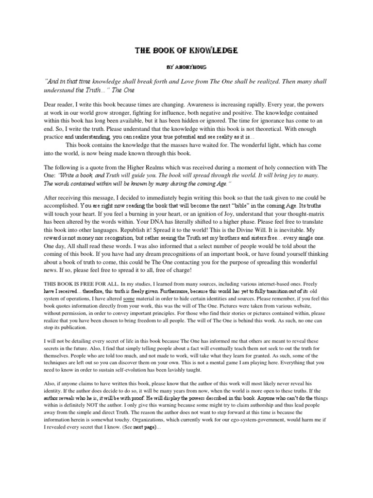 The Book of Knowledge | PDF | Meditation | Chakra