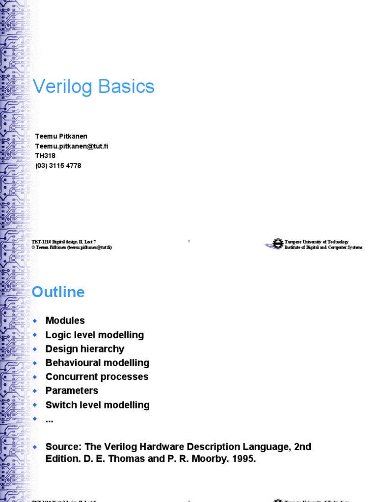 Verilog Basics | PDF | Hardware Description Language | Parameter (Computer Programming)