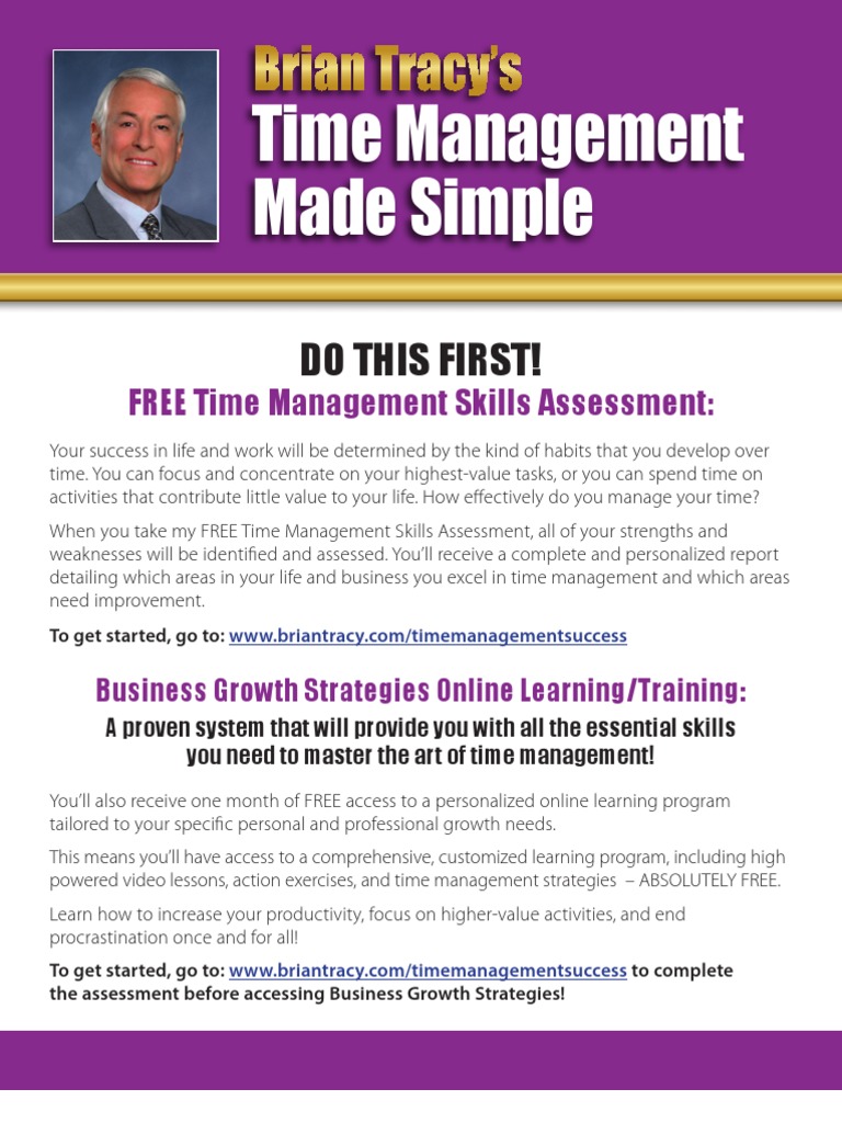Brian Tracy | PDF | Time Management | Professional Skills