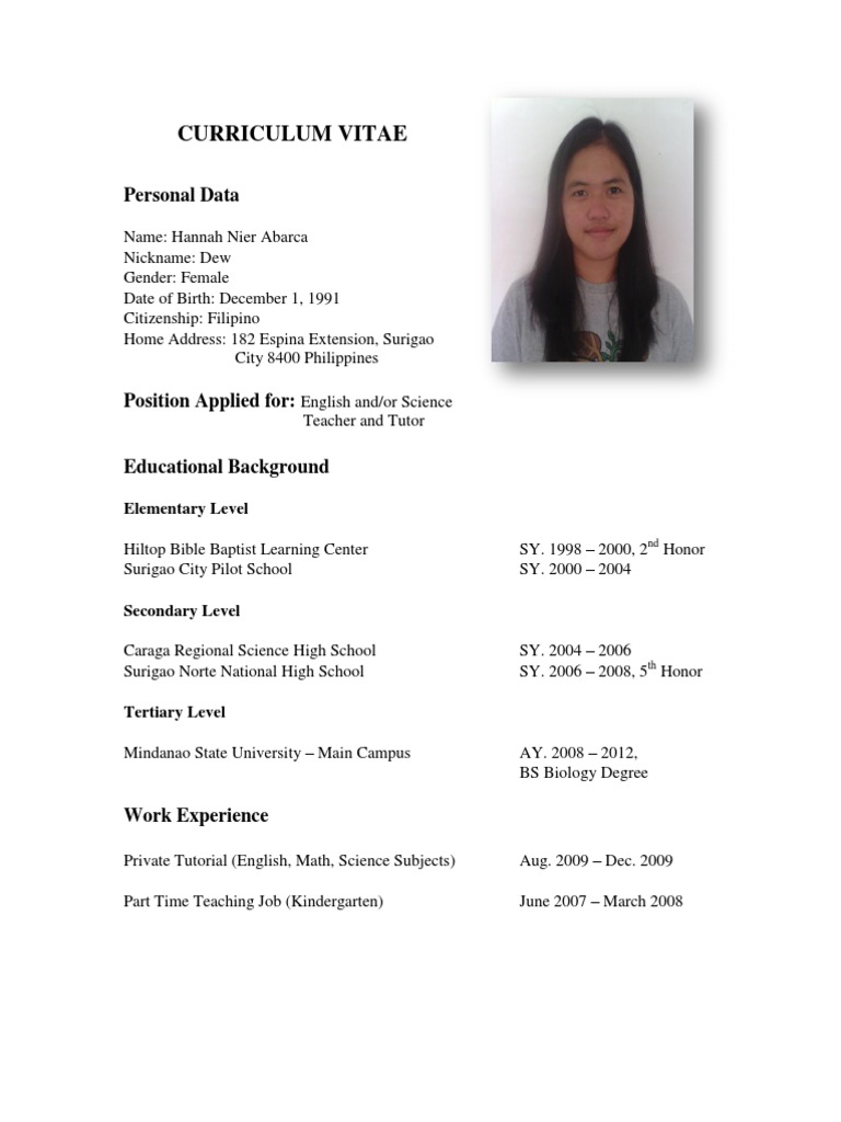 Curriculum Vitae Thailand | PDF