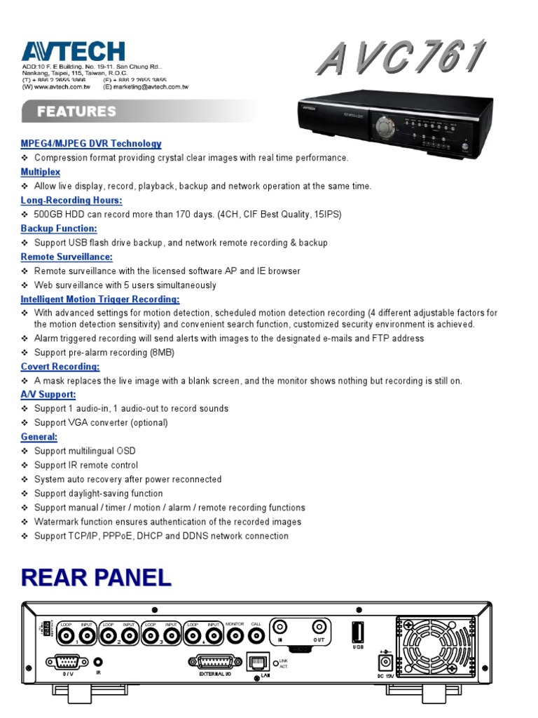 DVR Avc 761 | PDF | Video | Computer Network