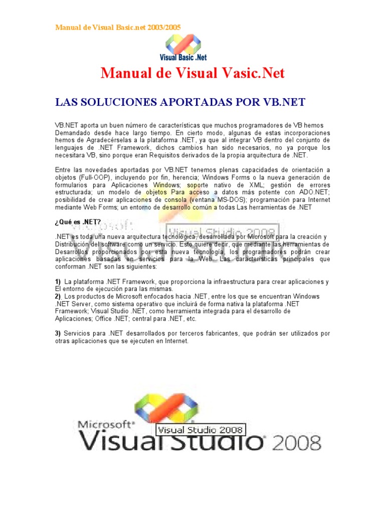 Manual de Visual Studio 2005 | PDF | .NET Framework | Objeto (informática)