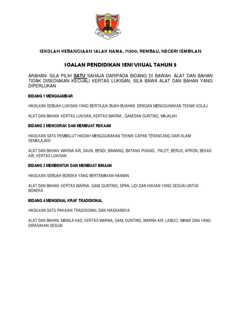 Contoh Kertas Peperiksaan PSV | PDF