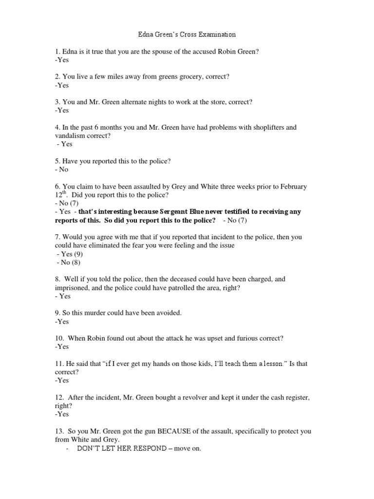 Cross examination | Police | Crimes