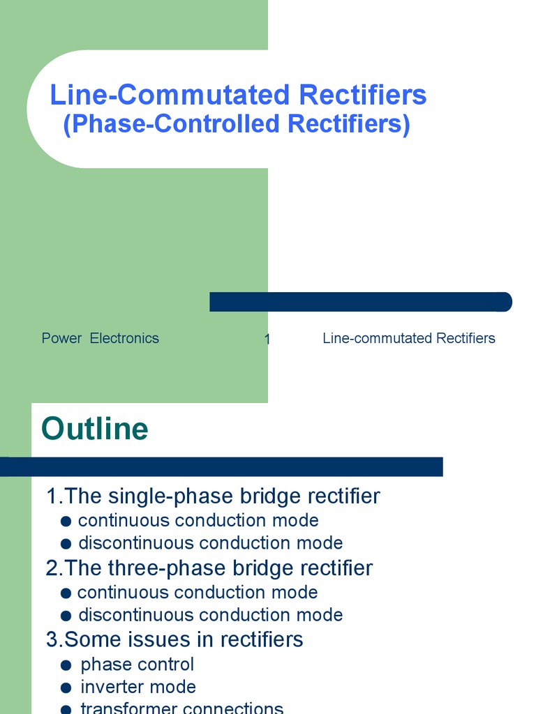 Line Commutated Rectifiers Pdf Power Electronics Rectifier