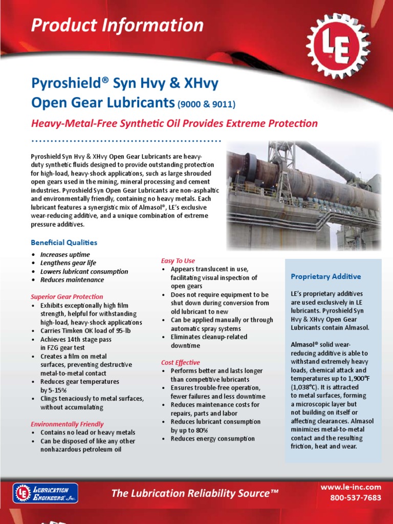 LE Pyroshield 9011 XH | PDF | Lubricant | Gear