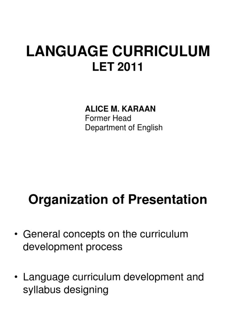 Language Curriculum | PDF | Curriculum | Language Acquisition