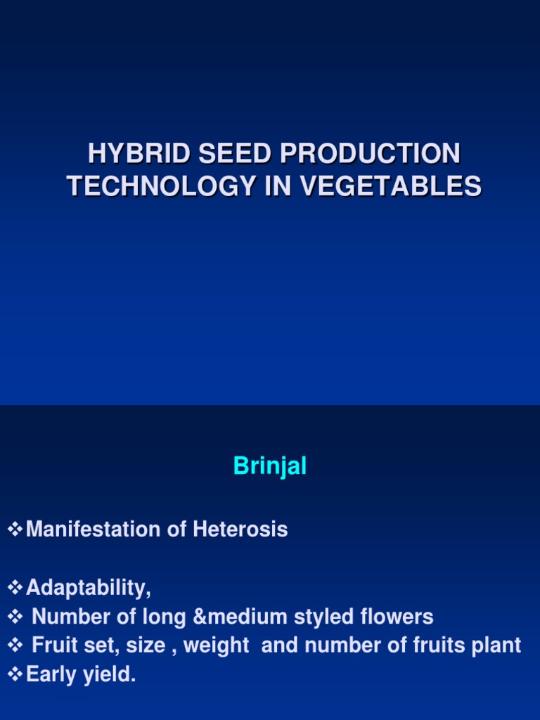 Hybrid Seed Production Technology | PDF | Pollination | Hybrid (Biology)