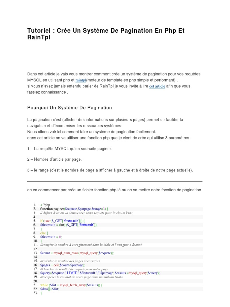 Système de Pagination en PHP | PDF | PHP | MySQL