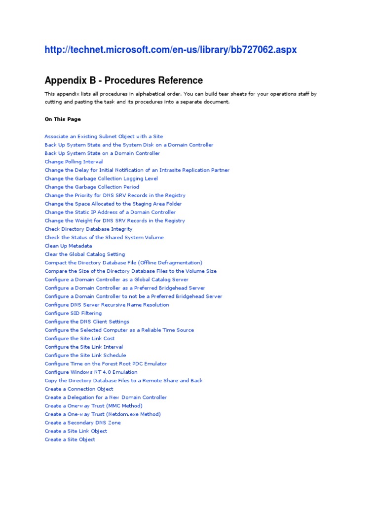 Active Directory Operations Guide All Procedures Pdf Active Directory Domain Name System