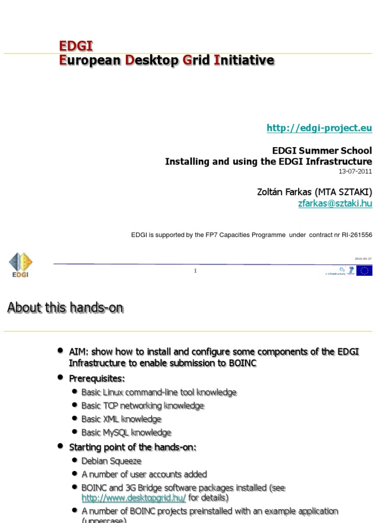 EDGI Summer School: BOINC Setup Guide | PDF | Sudo | Hypertext Transfer ...