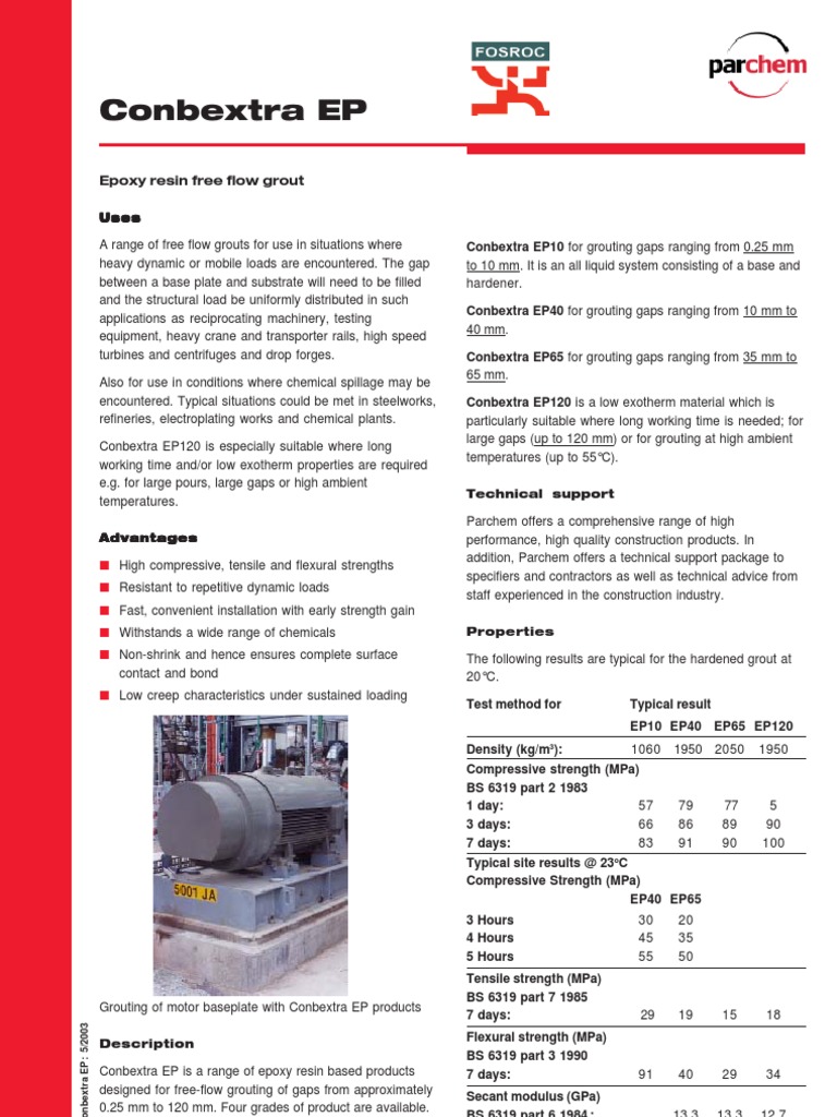 Conbextra EP Data Sheet | PDF | Epoxy | Water