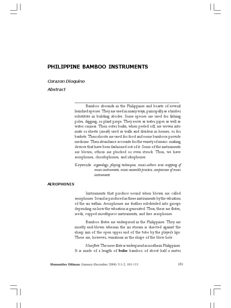 Philippine Bamboo Instruments | PDF | String Instruments | Musical ...